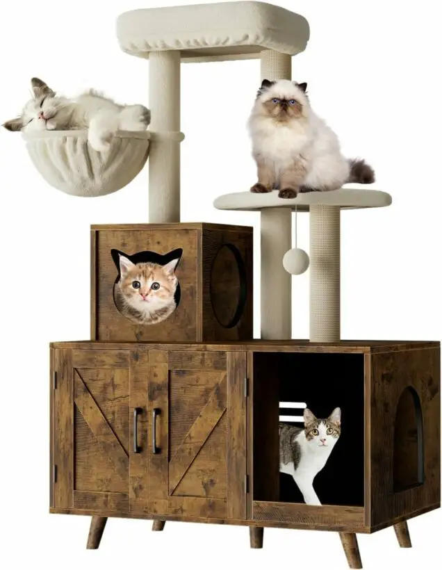 Top 9 Best Cat Tree With Litter Box Enclosures